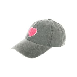 Baseball Cap Zwillingsherz "Herz", Damen, gr&uuml;n, Obermaterial: 100% Baumwolle, Caps, Pinkes Teddy-Herzpatch, vintage Look