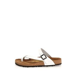 Comfortfusse Leder-Zehentrenner in Wei&szlig; - 62% | Gr&ouml;&szlig;e 37 | Damen-sandalen