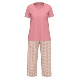Ammann Pyjama in Rosa/ Beige - 56% | Gr&ouml;&szlig;e 46 | Damen-loungewear