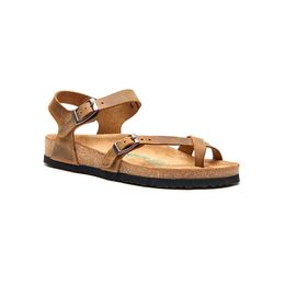 Comfortfusse Leder-Zehensandalen in Hellbraun - 62% | Gr&ouml;&szlig;e 40 | Damen-sandalen