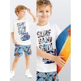 Denokids 2tlg. Outfit "Surf" in Wei&szlig;/ Bunt - 66% | Gr&ouml;&szlig;e 134 | Kinder-oberteile