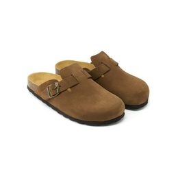 Mandel Leder-Clogs "Noe" in Braun - 56% | Gr&ouml;&szlig;e 41 | Damen-pantoletten