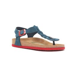 Comfortfusse Leder-Zehensandalen in Blau/ Rot - 63% | Gr&ouml;&szlig;e 38 | Damen-sandalen