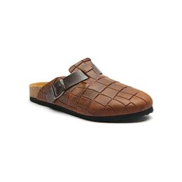 Comfortfusse Leder-Clogs in Braun - 63% | Gr&ouml;&szlig;e 35 | Damen-pantoletten