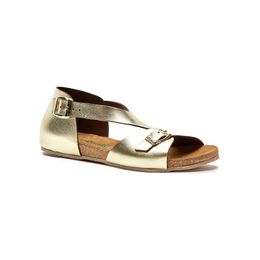 Comfortfusse Leder-Sandalen in Gold - 60% | Gr&ouml;&szlig;e 40 | Damen-sandalen