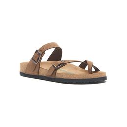 Comfortfusse Leder-Zehentrenner in Hellbraun - 61% | Gr&ouml;&szlig;e 37 | Damen-sandalen