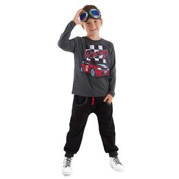 Denokids 2tlg. Outfit "Race" in Dunkelgrau/ Schwarz - 74% | Gr&ouml;&szlig;e 128 | Kinder-longsleeves