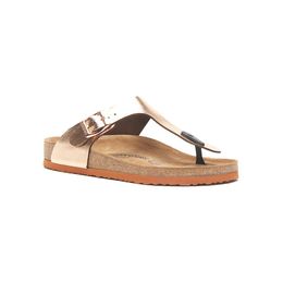 Comfortfusse Leder-Zehentrenner in Rosegold - 63% | Gr&ouml;&szlig;e 37 | Damen-sandalen