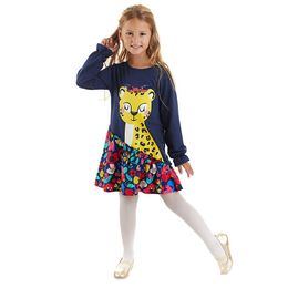Denokids Kleid "Leopard" in Dunkelblau - 65% | Gr&ouml;&szlig;e 122 | Kinderkleider