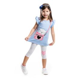 Denokids 2tlg. Outfit "Kitty in Bag" in Hellblau/ Wei&szlig; - 67% | Gr&ouml;&szlig;e 98 | Kinder-blusen-hemden