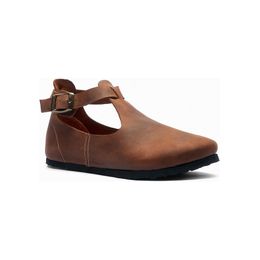 Comfortfusse Leder-Spangenballerinas in Braun - 66% | Gr&ouml;&szlig;e 39 | Damen-ballerinas