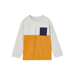 Vertbaudet Longsleeve in Hellgrau/ Orange - 29% | Gr&ouml;&szlig;e 110 | Kinder-longsleeves