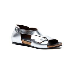 Comfortfusse Leder-Sandalen in Silber - 62% | Gr&ouml;&szlig;e 36 | Damen-sandalen