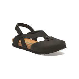 Comfortfusse Leder-Halbsandalen in Anthrazit - 64% | Gr&ouml;&szlig;e 36 | Damen-sandalen