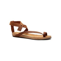 Comfortfusse Leder-Zehensandalen in Braun - 63% | Gr&ouml;&szlig;e 36 | Damen-sandalen