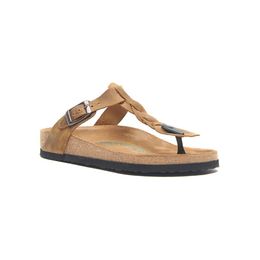 Comfortfusse Leder-Zehentrenner in Hellbraun - 61% | Gr&ouml;&szlig;e 37 | Damen-sandalen