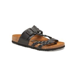 Comfortfusse Leder-Zehentrenner in Schwarz - 63% | Gr&ouml;&szlig;e 37 | Damen-sandalen