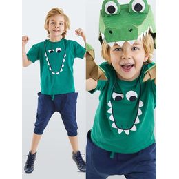Denokids 2tlg. Outfit "Funny Dino" in Gr&uuml;n/ Dunkelblau - 70% | Gr&ouml;&szlig;e 98 | Kinder-oberteile