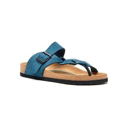 Comfortfusse Leder-Zehentrenner in Blau - 64% | Gr&ouml;&szlig;e 35 | Damen-sandalen