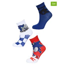 Sonic 3er-Set: Socken "Sonic" in Dunkelblau/ Wei&szlig;/ Rot - 35% | Gr&ouml;&szlig;e 31-34 | Kinder-socken-strumpfhosen