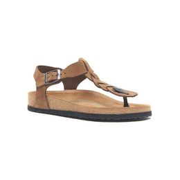 Comfortfusse Leder-Zehensandalen in Hellbraun - 62% | Gr&ouml;&szlig;e 36 | Damen-sandalen