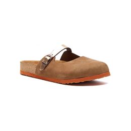 Comfortfusse Leder-Clogs in Sand/ Ros&eacute;gold - 65% | Gr&ouml;&szlig;e 35 | Damen-pantoletten