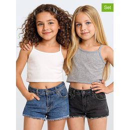 Denokids 2er-Set: Tops in Grau/ Wei&szlig; - 50% | Gr&ouml;&szlig;e 110 | Kinder-oberteile