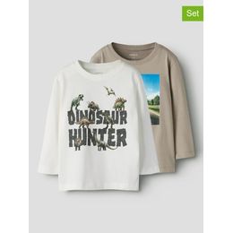 name it 2er-Set: Longsleeves "Voto" in Beige/ Creme - 29% | Gr&ouml;&szlig;e 116 | Kinder-longsleeves