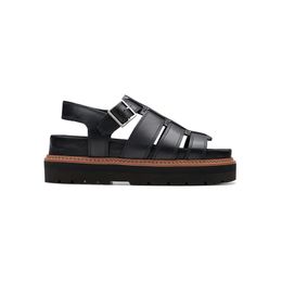 Clarks Leder-Sandalen "Orianna Twist" in Schwarz - 54% | Gr&ouml;&szlig;e 39 | Damen-sandalen