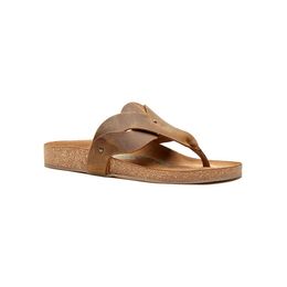 Comfortfusse Leder-Zehentrenner in Hellbraun - 63% | Gr&ouml;&szlig;e 38 | Damen-sandalen