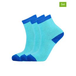 ZIGZAG 3er Set: Ski-/ Snowboardsocken "Lime" in Blau - 44% | Gr&ouml;&szlig;e 25-28 | Kinder-outdoor-waesche