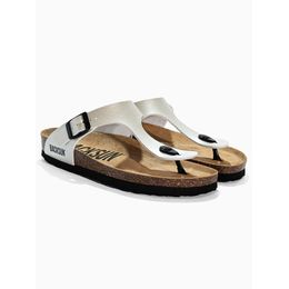 BACKSUN Leder-Zehentrenner "Singapore" in Creme - 63% | Gr&ouml;&szlig;e 39 | Damen-sandalen