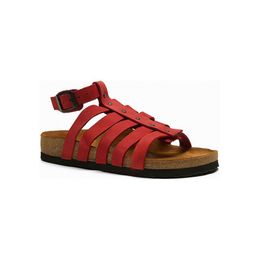 Comfortfusse Leder-Sandalen "Ares" in Rot - 62% | Gr&ouml;&szlig;e 35 | Damen-sandalen