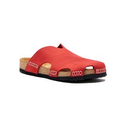 Comfortfusse Leder-Clogs in Rot - 60% | Gr&ouml;&szlig;e 39 | Damen-pantoletten