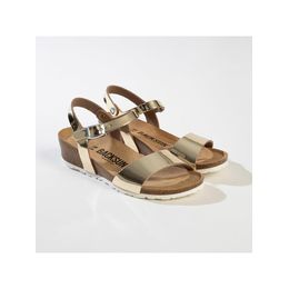 BACKSUN Keilsandaletten "Calabria" in Gold - 66% | Gr&ouml;&szlig;e 36 | Damen-sandalen