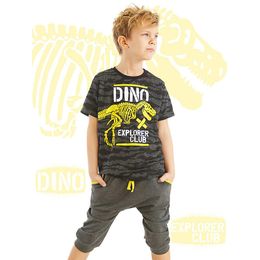 Denokids 2tlg. Outfit "Dino" in Grau - 68% | Gr&ouml;&szlig;e 110 | Kinder-oberteile