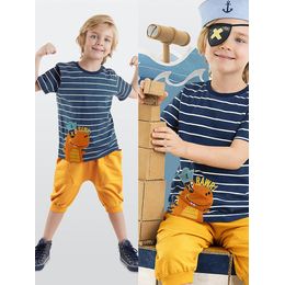Denokids 2tlg. Outfit "Sailor Dino" in Dunkelblau/ Gelb - 70% | Gr&ouml;&szlig;e 110 | Kinder-oberteile