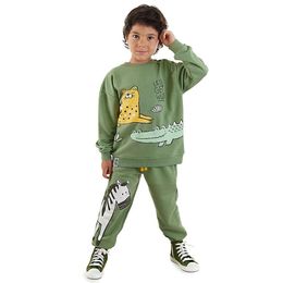 Denokids 2tlg. Outfit in Khaki - 68% | Gr&ouml;&szlig;e 92 | Kinder-sweatshirts-jacken