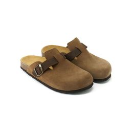Mandel Leder-Clogs "Noe" in Braun - 60% | Gr&ouml;&szlig;e 37 | Damen-pantoletten