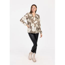 Key Largo Bluse "Lorelei" in Wei&szlig;/ Khaki - 72% | Gr&ouml;&szlig;e S | Damen-blusen
