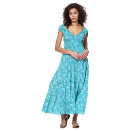 Aller Simplement Kleid in T&uuml;rkis/ Wei&szlig; - 76% | Gr&ouml;&szlig;e 38/40 | Damen-kleider