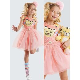 Denokids Kleid "Leo&Flowers" in Rosa - 64% | Gr&ouml;&szlig;e 122 | Kinderkleider