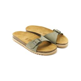 Mandel Leder-Pantoletten "Agata" in Khaki - 57% | Gr&ouml;&szlig;e 37 | Damen-pantoletten