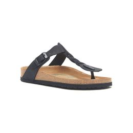 Comfortfusse Leder-Zehentrenner in Schwarz - 62% | Gr&ouml;&szlig;e 37 | Damen-sandalen