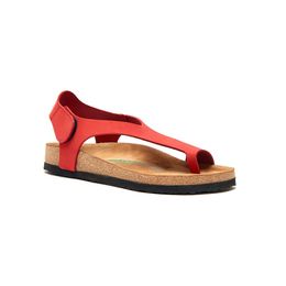 Comfortfusse Leder-Zehensandalen in Rot - 63% | Gr&ouml;&szlig;e 36 | Damen-sandalen