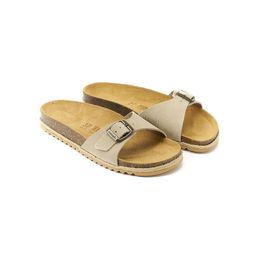 Mandel Leder-Pantoletten "Agata" in Beige - 55% | Gr&ouml;&szlig;e 39 | Damen-pantoletten