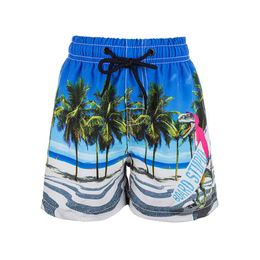 ZIGZAG Badeshorts "Dino" in Blau/ Gr&uuml;n - 52% | Gr&ouml;&szlig;e 98/104 | Kinder-bademode