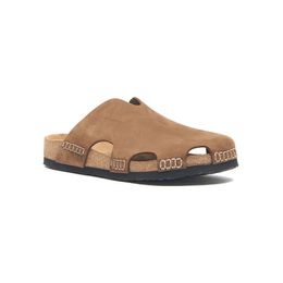 Comfortfusse Leder-Clogs in Sand - 64% | Gr&ouml;&szlig;e 43 | Damen-pantoletten