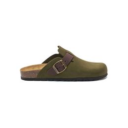 Mandel Leder-Clogs "Noe" in Khaki - 56% | Gr&ouml;&szlig;e 39 | Damen-pantoletten