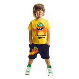 Denokids 2tlg. Outfit "Lake Monster" in Gelb/ Dunkelblau - 67% | Gr&ouml;&szlig;e 92 | Kinder-oberteile